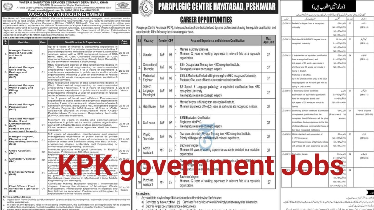 KPK Government Jobs (Latest Government Jobs In KPK)
