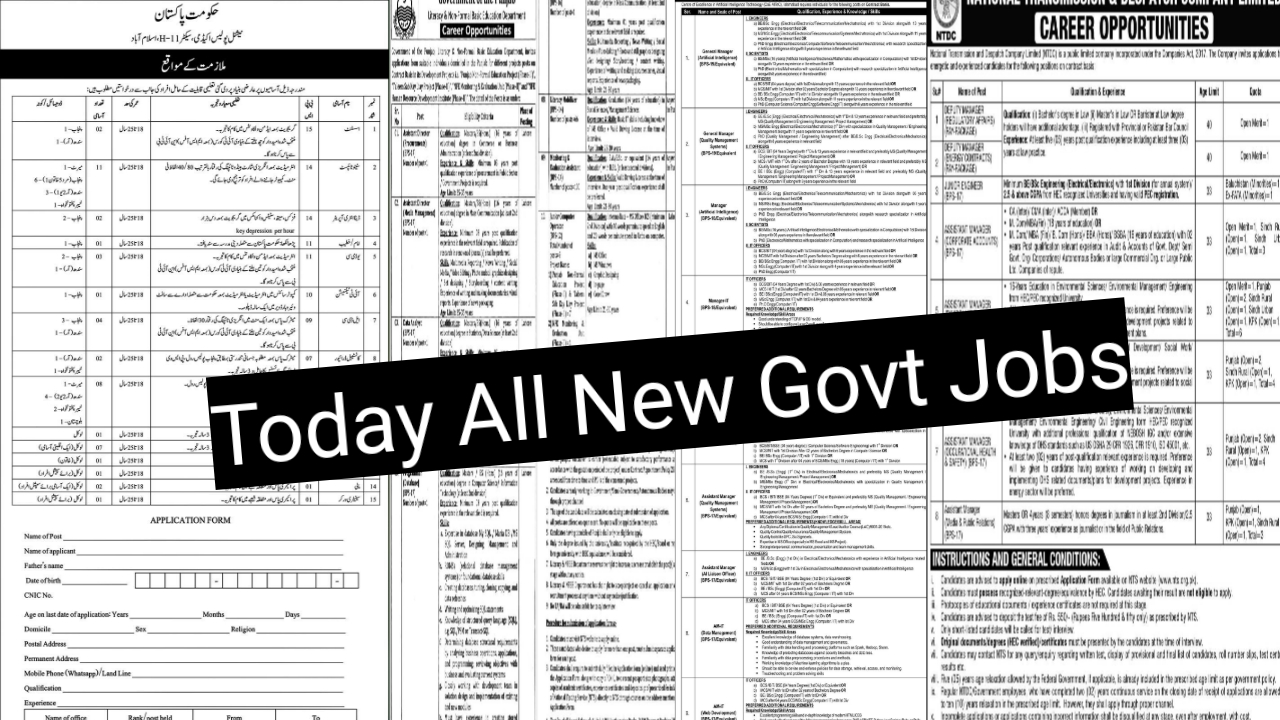 Today All New Government Jobs January 2022 - Govtpakjobs.com