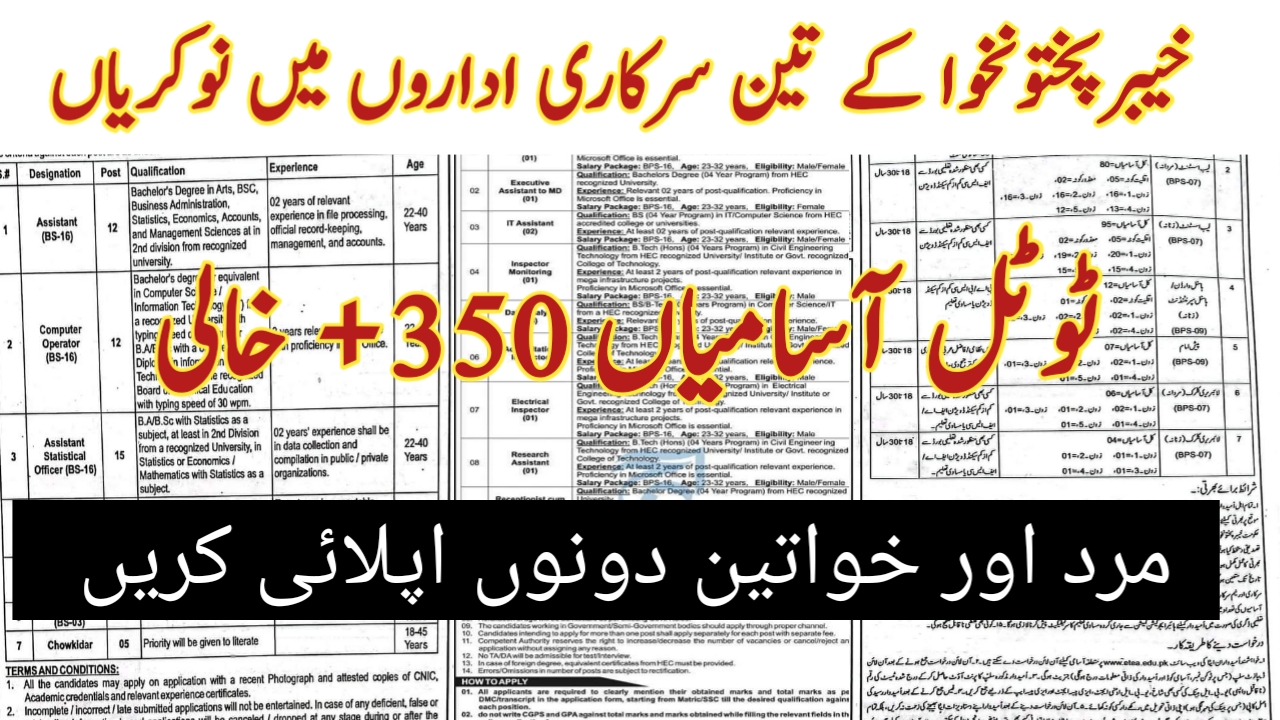 New KPK Government Jobs 16 November 2022 - Govtpakjobs.com