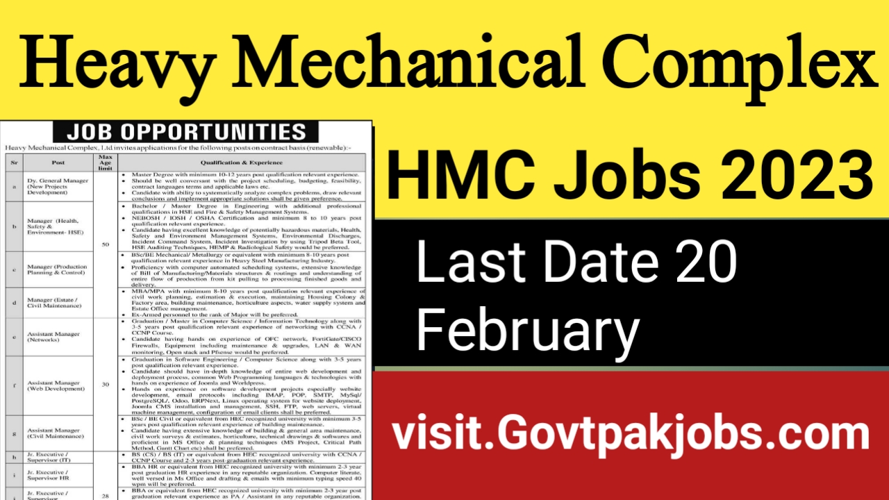 Heavy Mechanical Complex HMC Jobs 2023|Send CV To Jobscareer83@gmail ...