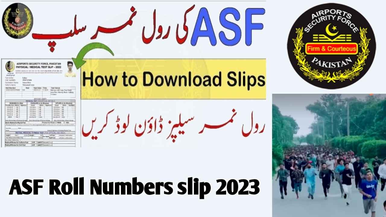 Join ASF Written Test Roll No Slips 2023 Download Via Www.Joinasf.gov.pk